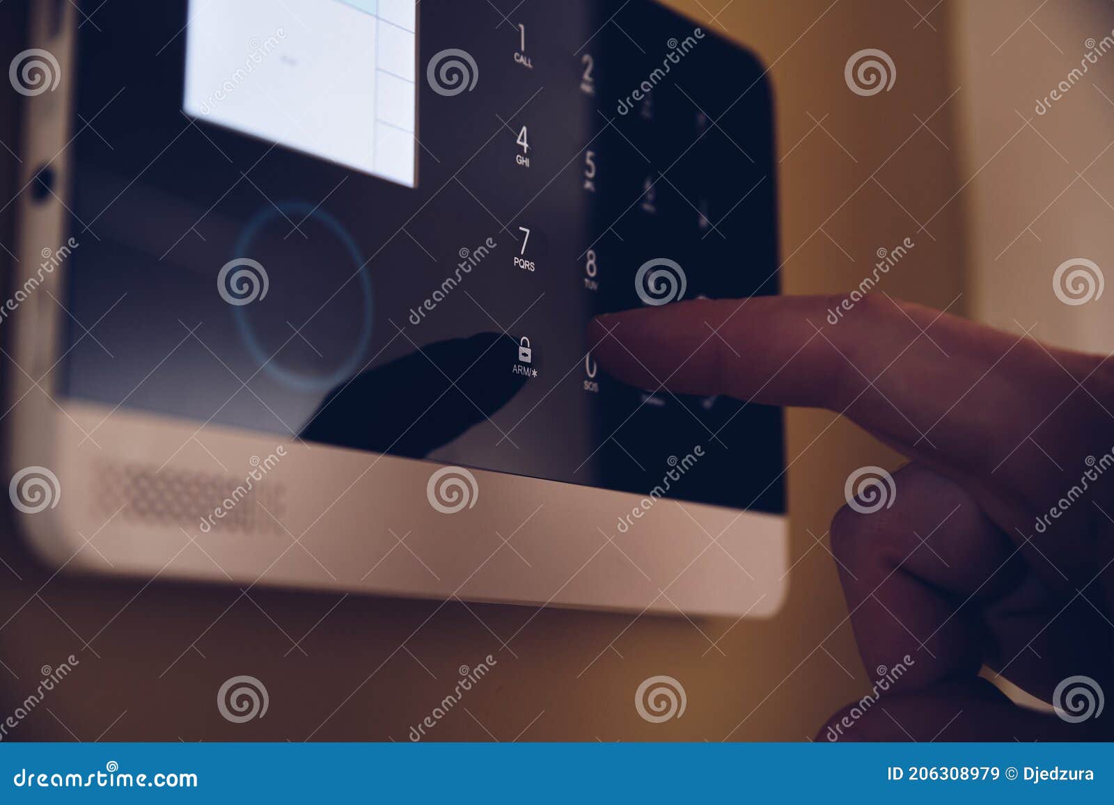 Man Arming Home Security Alarm. Home Alarm System Stock Image - Image ...