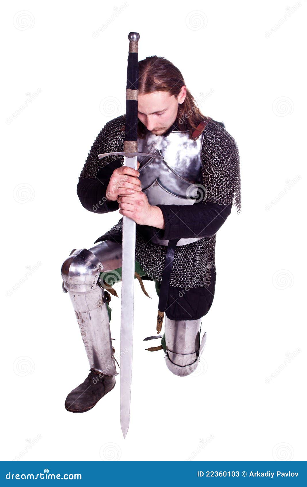 The man in armor. Knight. stock image. Image of panoply - 22360103