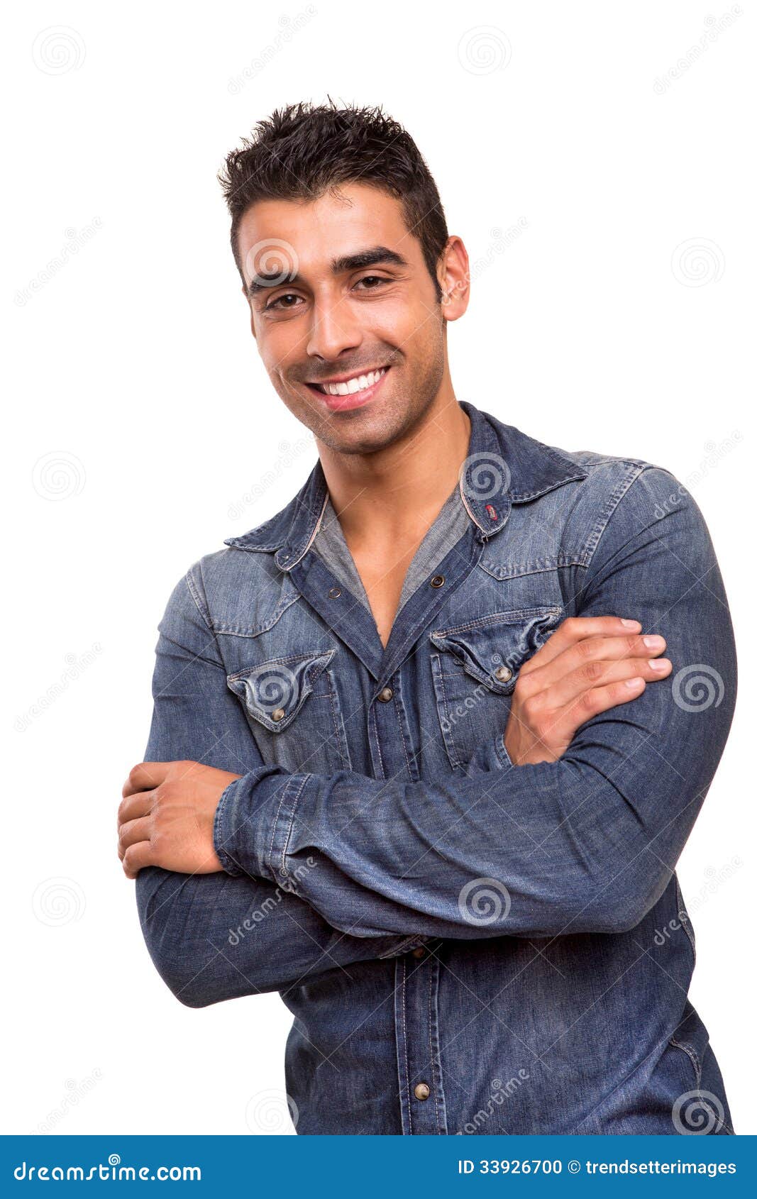 Man with Arms Crossed and Smiling Stock Photo - Image of cool, crossed ...