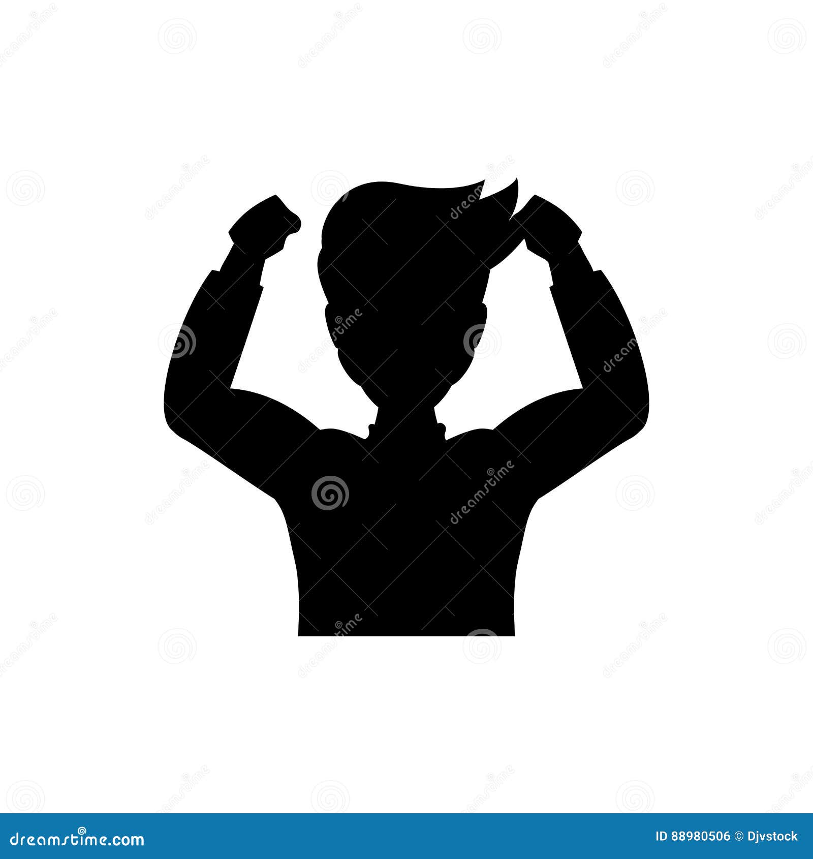 Man with arms up stock illustration. Illustration of user - 88980506