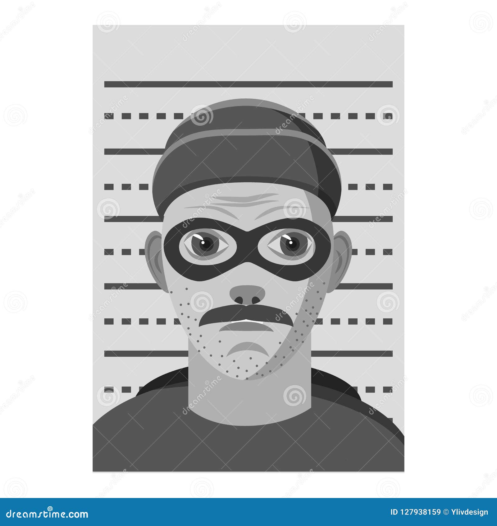 Man Arrested Icon, Gray Monochrome Style Stock Illustration ...