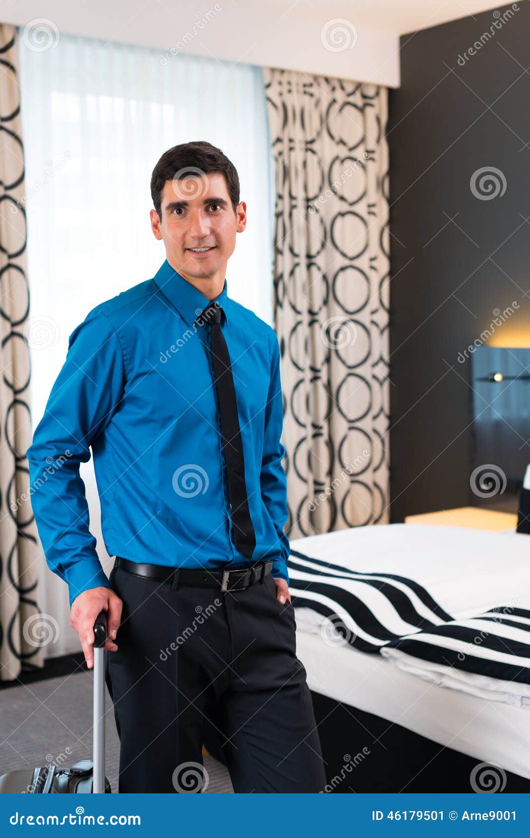 Man arrival in hotel stock image. Image of working, caucasian - 46179501