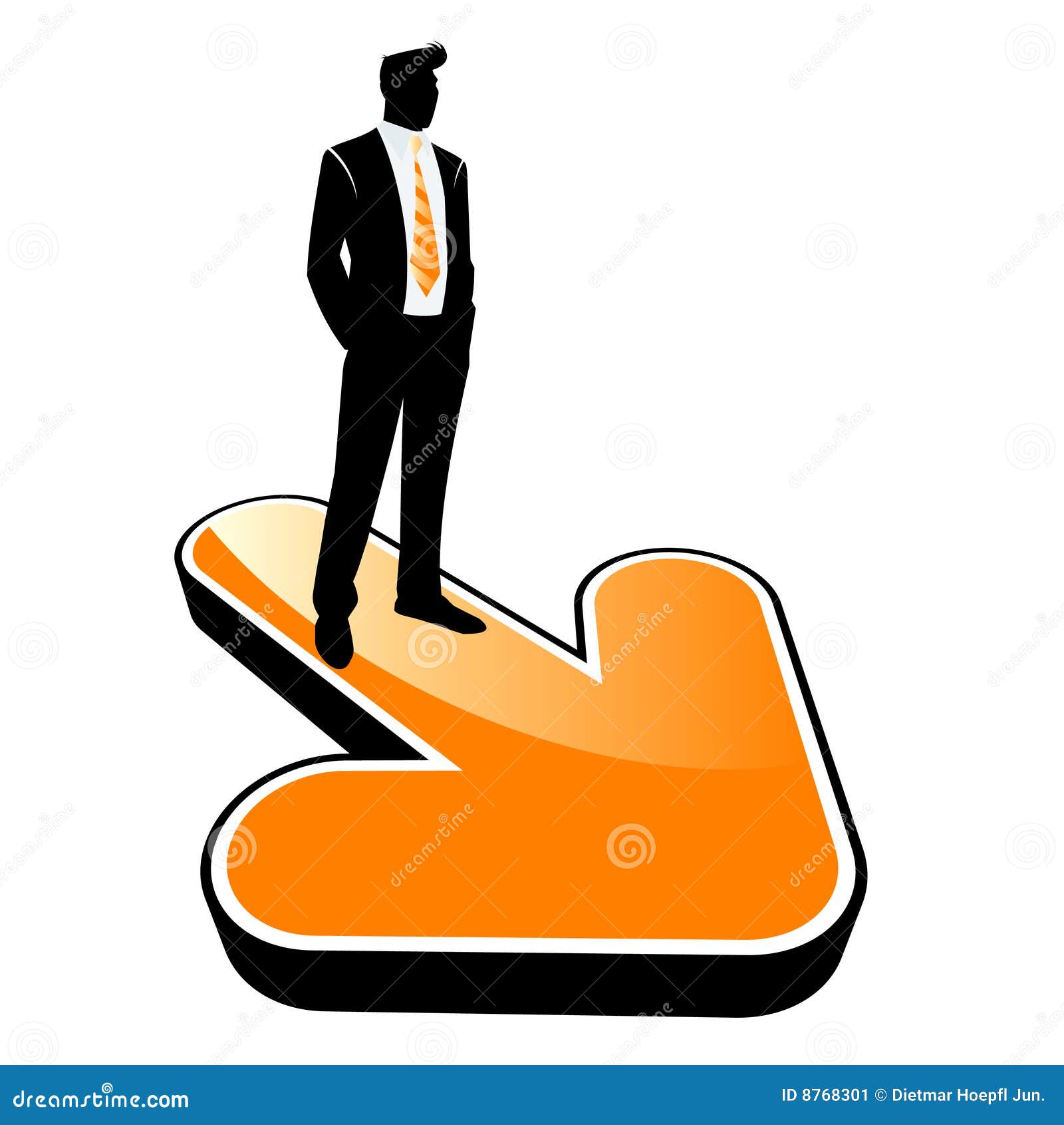 Man on arrow stock vector. Illustration of digital, design - 8768301