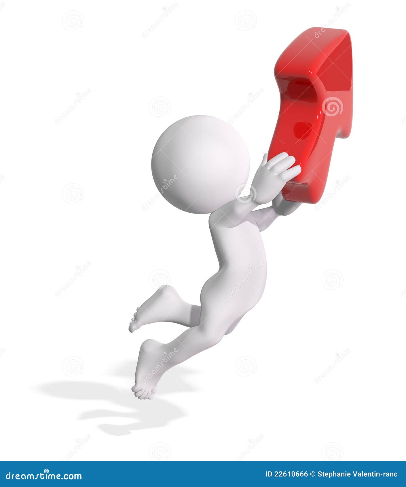 Man with an Arrow Pointing Up Stock Illustration - Illustration of ...