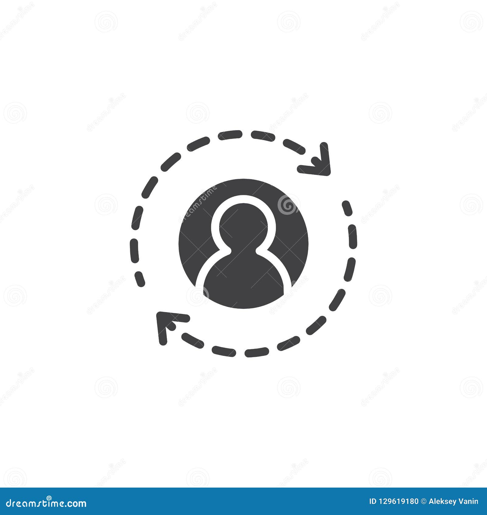 Man with Arrows Around Vector Icon Stock Vector - Illustration of ...