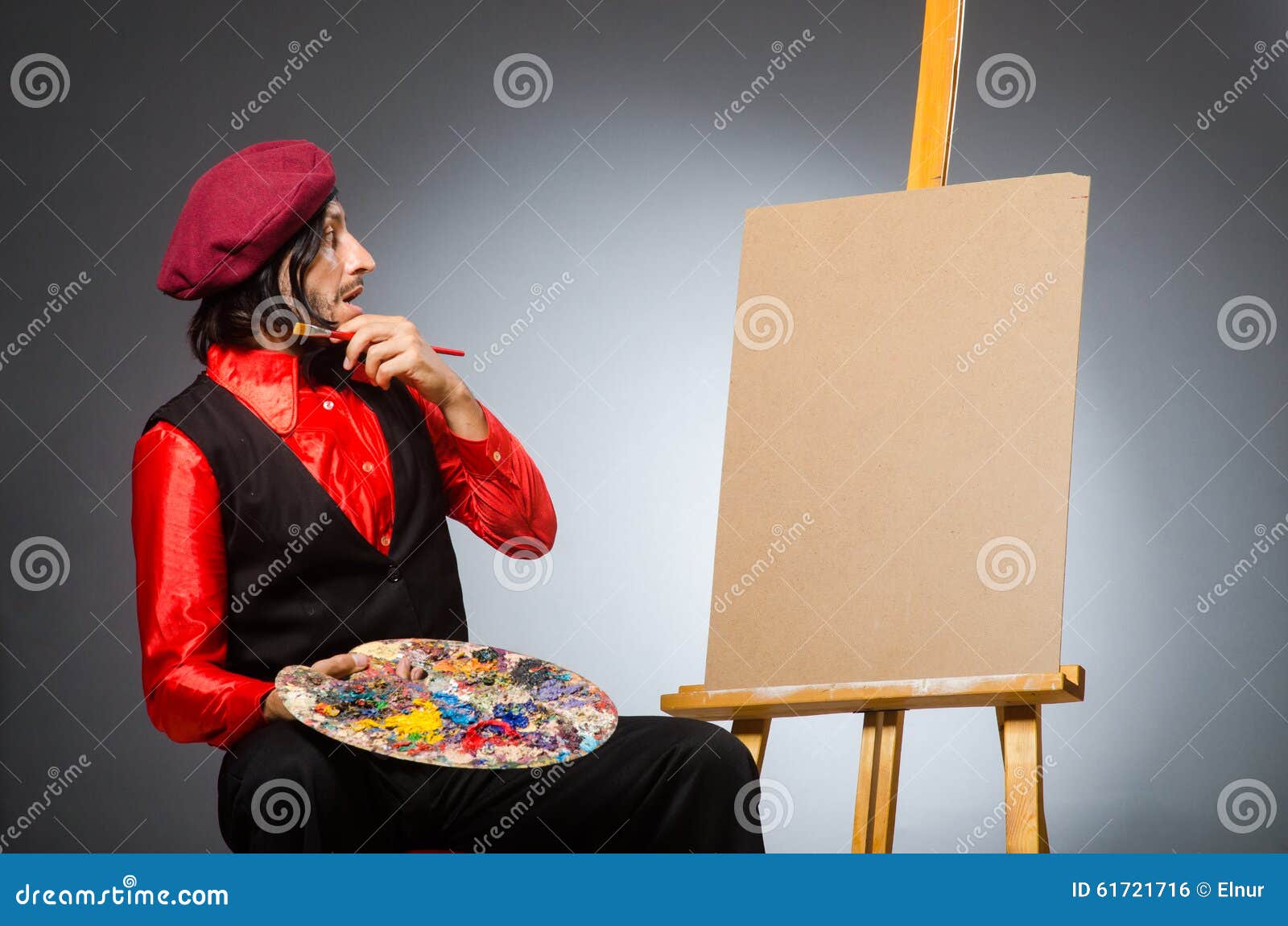 The Man Artist in Art Concept Stock Photo - Image of hobbies, canvas ...