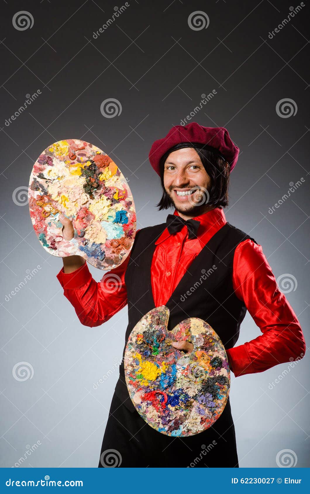 The Man Artist in Art Concept Stock Image - Image of paintings, brush ...
