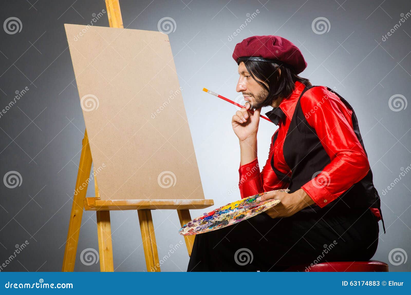 The Man Artist in Art Concept Stock Image - Image of paintings, hobbies ...