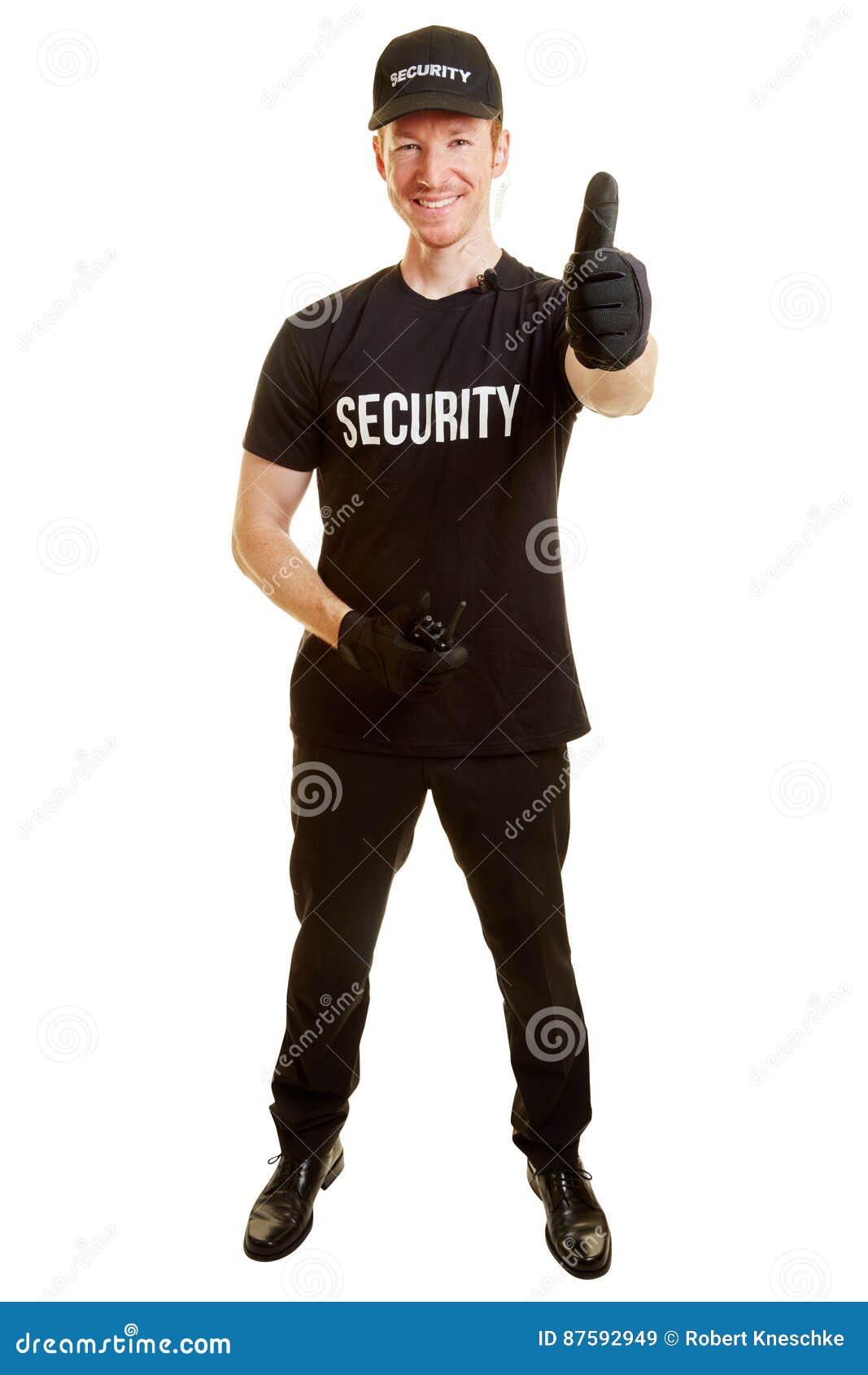 Man As a Bodyguard Holding Thumbs Up Stock Image - Image of guardian ...
