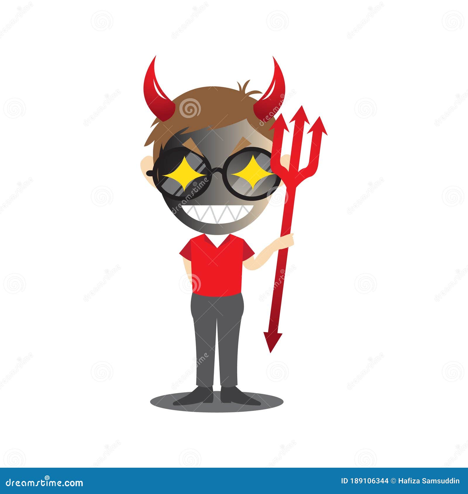 Man As a Devil. Vector Illustration Decorative Design Stock Vector ...