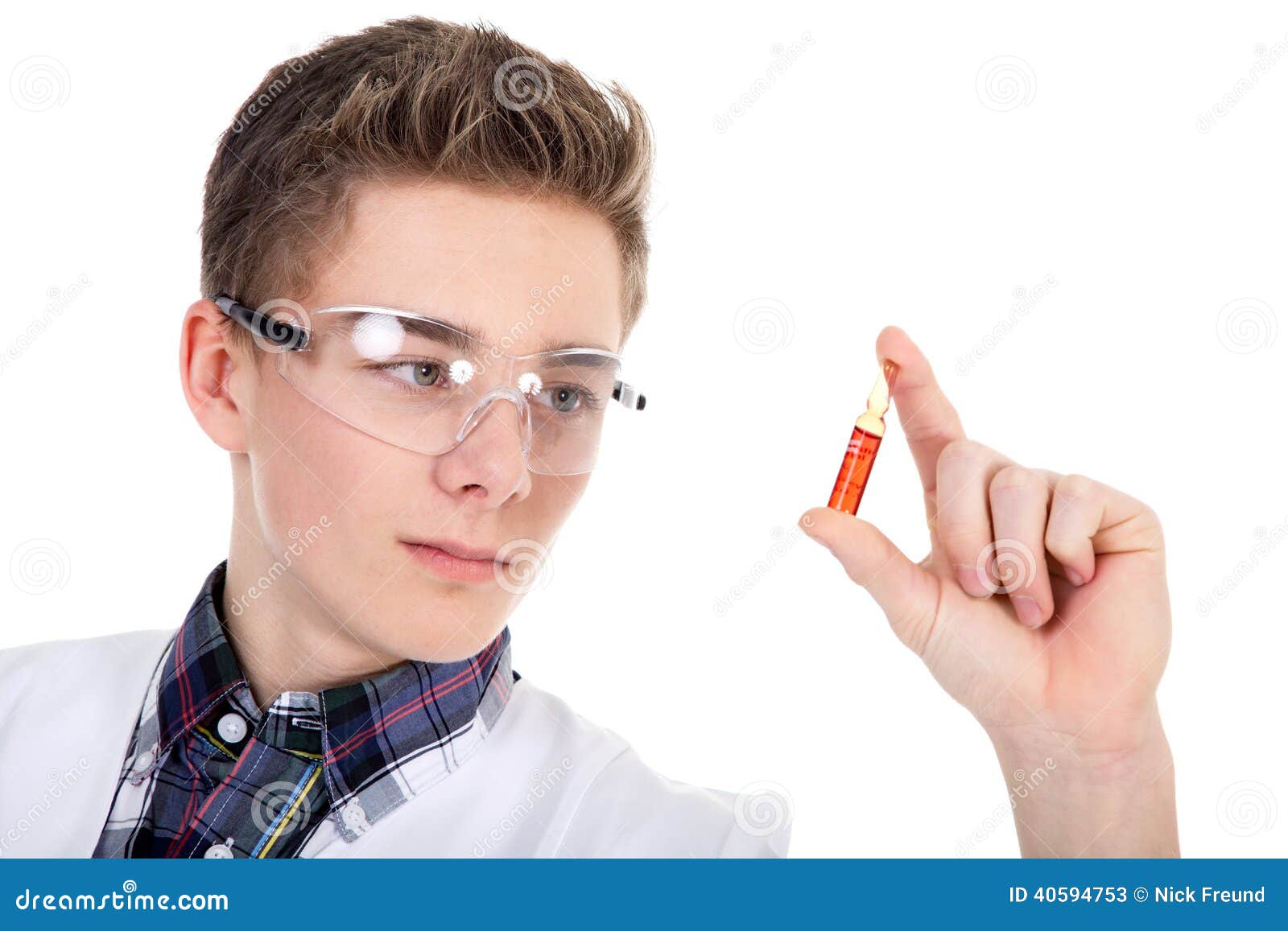 Man As a Laboratory Assistant with Test Tubes Stock Image - Image of ...