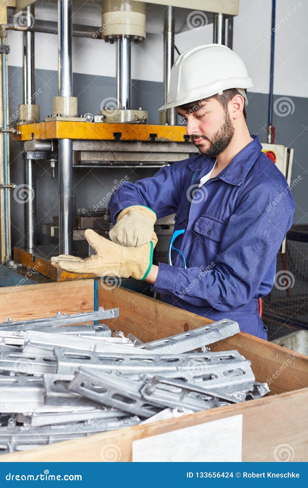 Man As Worker in Metallurgy Workshop Stock Photo - Image of ...