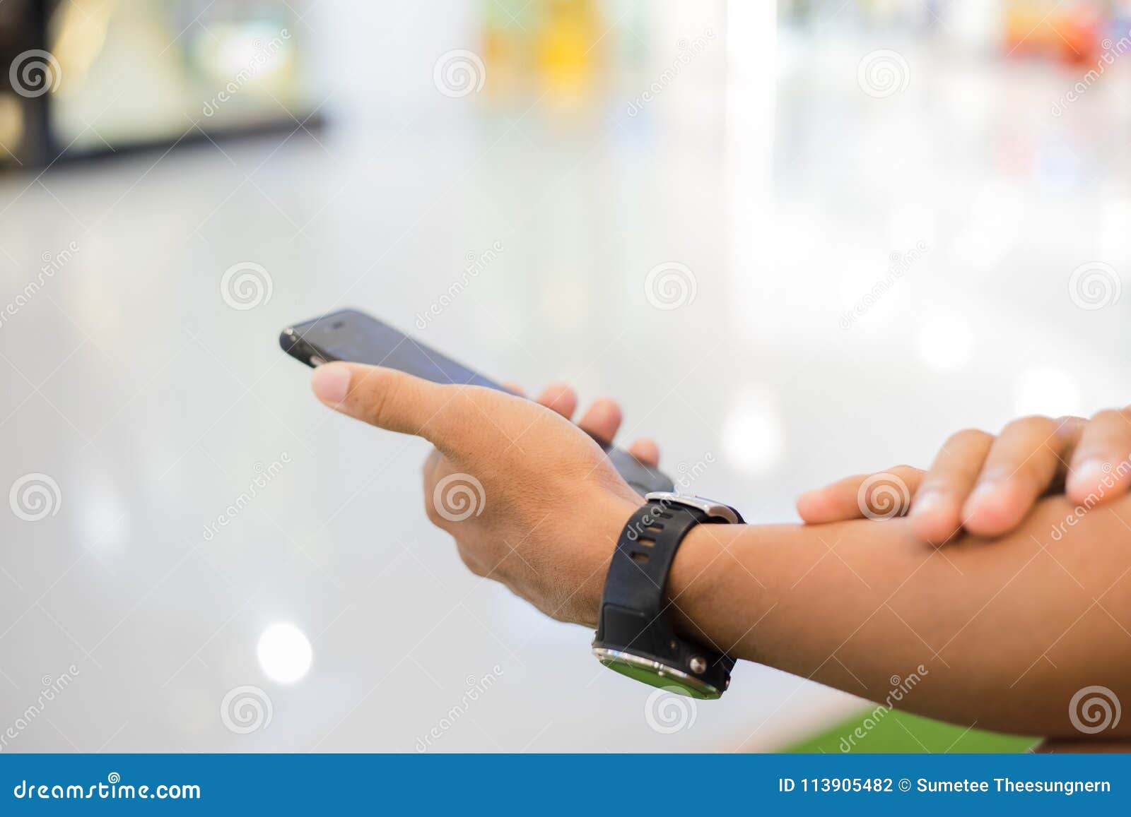 Man Asian Using Phone for Celling and Texting on Her Mobile Phone Stock ...