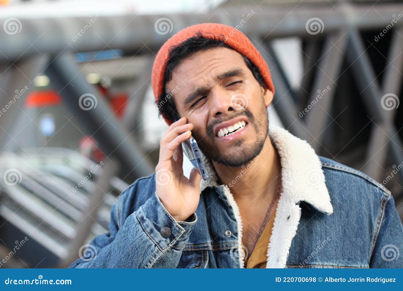Man Asking for Help on the Phone while Crying Stock Photo - Image of ...