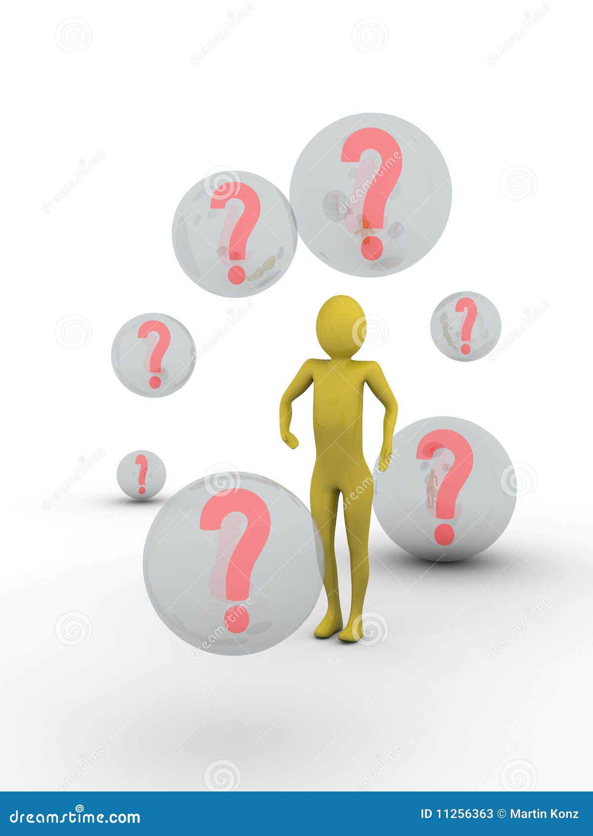 Man with Asking Sign Bubbles Stock Illustration - Illustration of ...