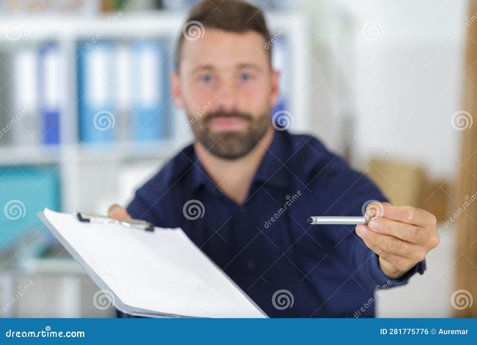 Man Asking for Signature in Office Stock Photo - Image of partner ...