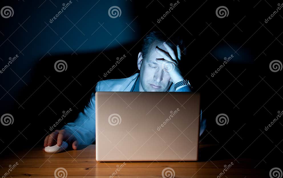 Tired computer guy stock image. Image of exhausted, expressions - 29945685
