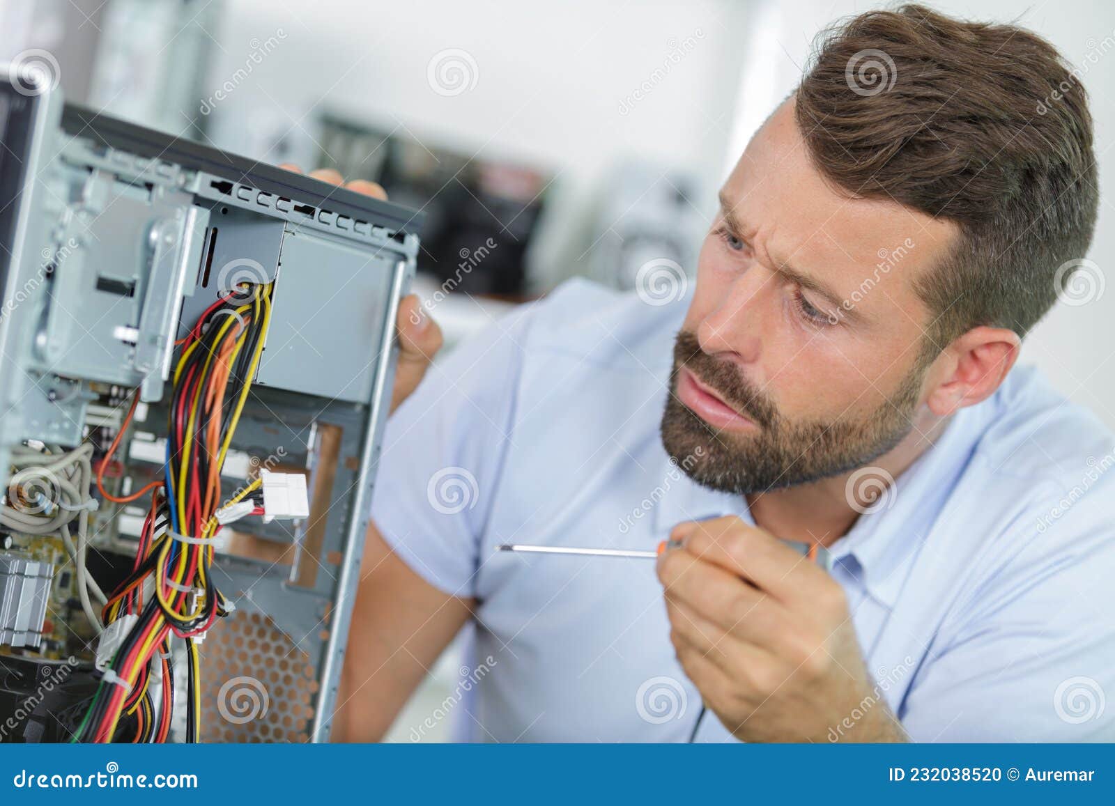 Man Assembling Computer with Stock Photo - Image of laptop, problem ...