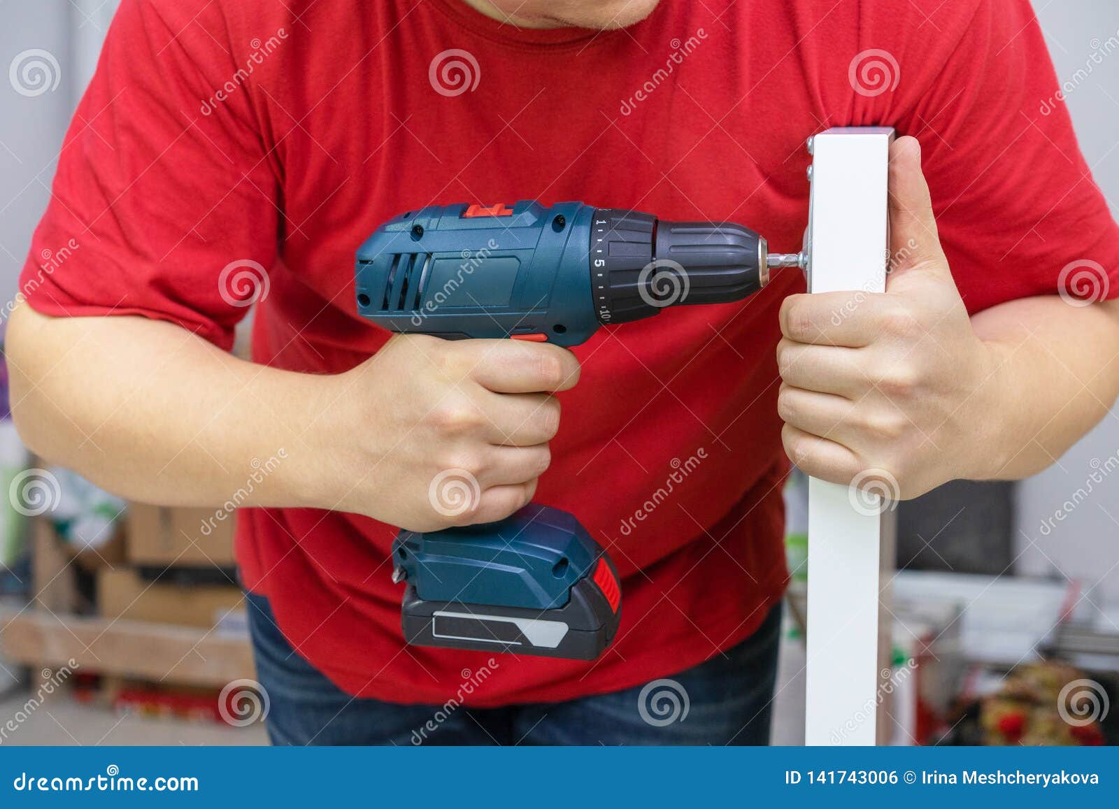 Man Assembling DIY Furniture Using Electric Drill Stock Photo - Image ... Man Assembling DIY Furniture Using Electric Drill Stock Photo - Image ...