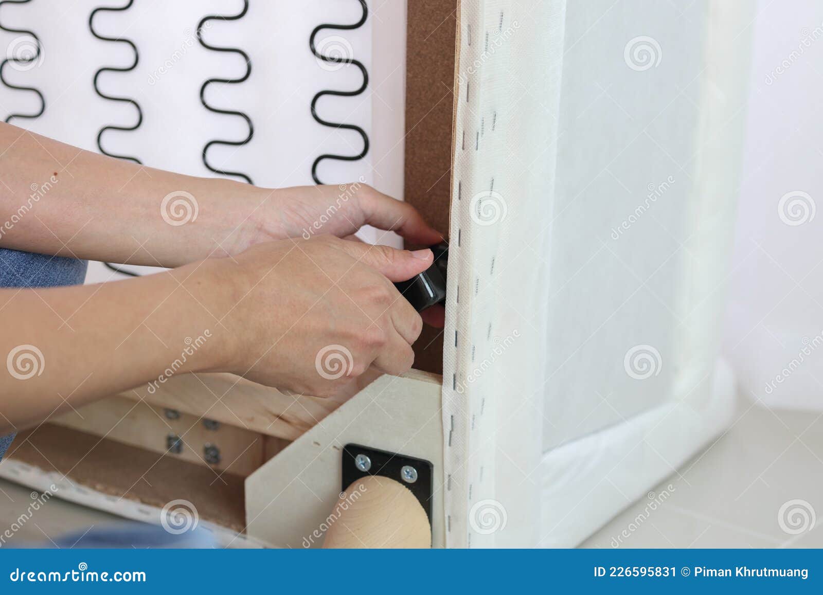 Man Assembling Sofa Furniture at Home Stock Image - Image of ...