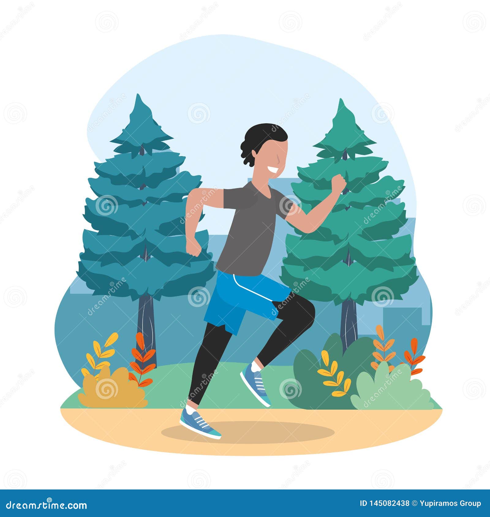 Man Athlete Exercise and Running Activity Stock Vector - Illustration ...