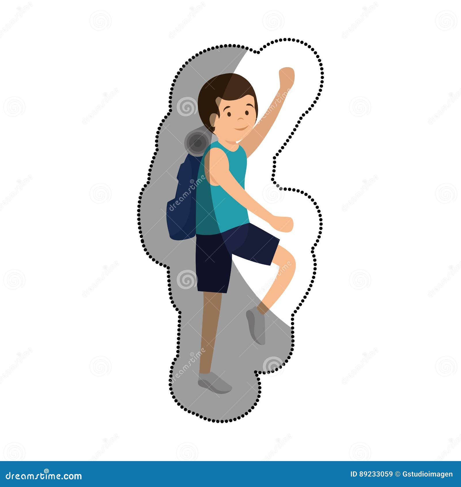 Man Athlete Practicing Climbing Avatar Character Stock Illustration ...