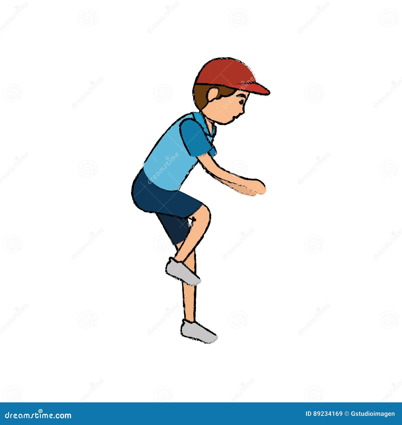 Man Athlete Practicing Climbing Avatar Character Stock Illustration ...
