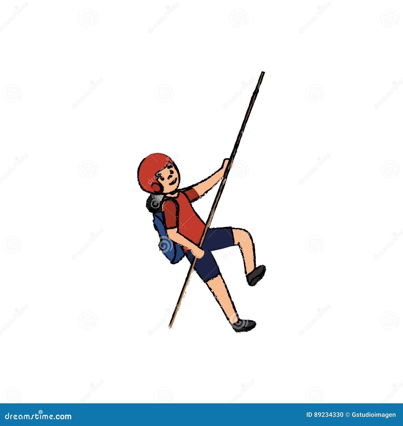 Man Athlete Practicing Climbing Avatar Character Stock Illustration ...