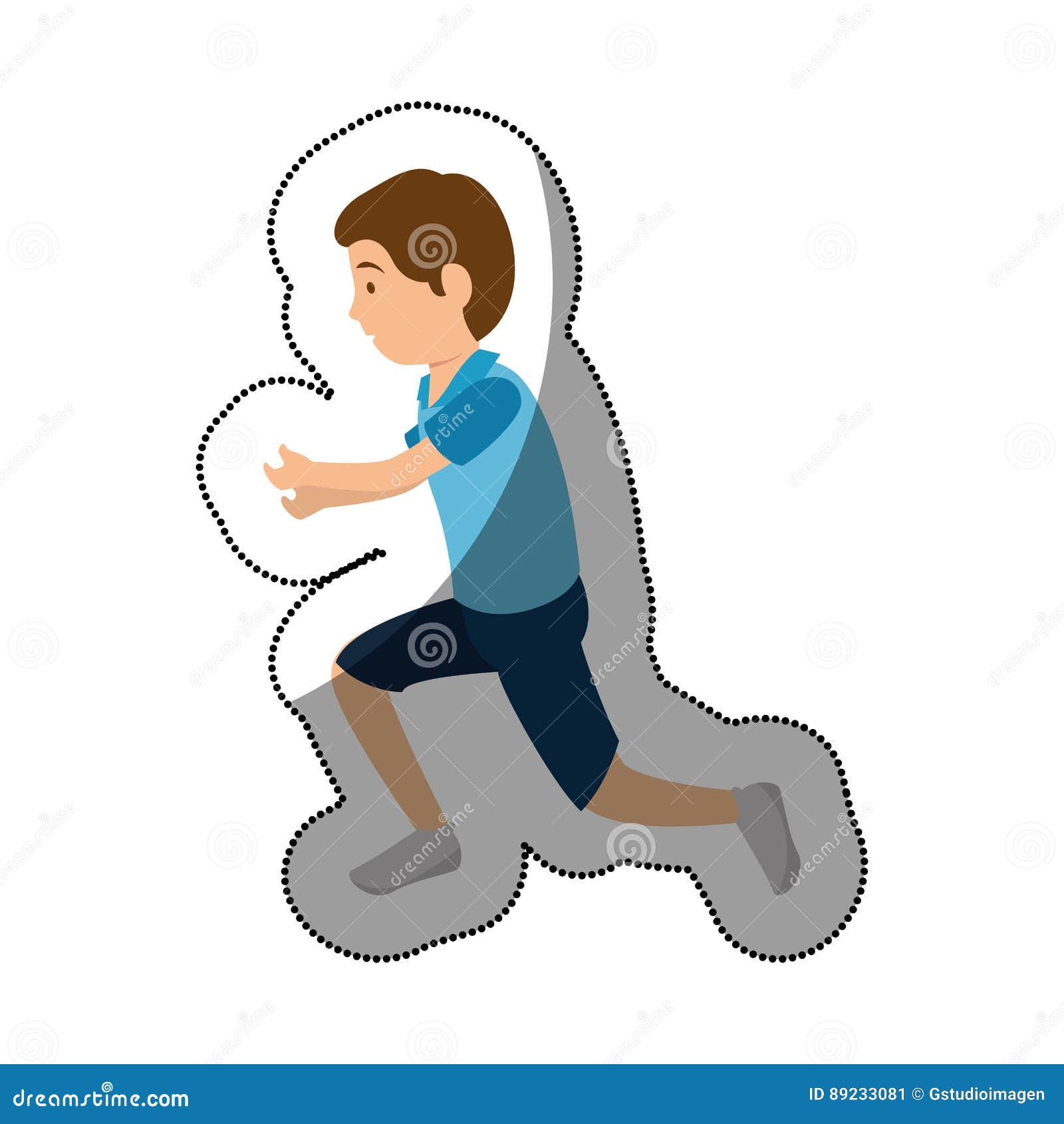 Man Athlete Practicing Exercise Avatar Character Stock Illustration ...