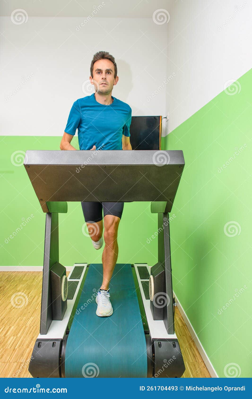 Man Athlete Runs on Treadmill Stock Image - Image of indoor, winter ...