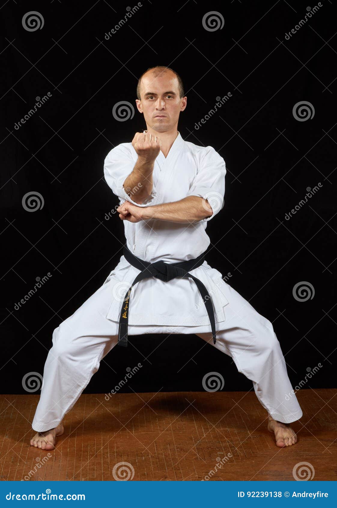 Man Athlete is Training Karate Punches Stock Photo - Image of coach ...