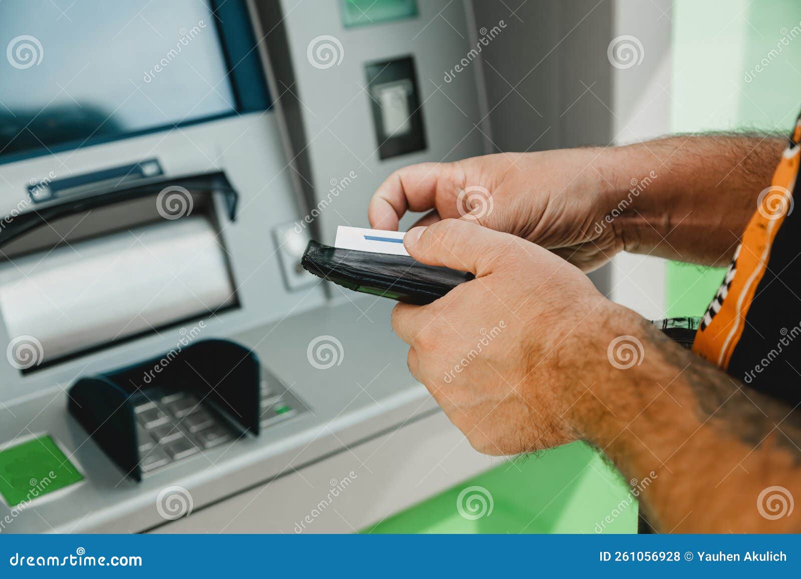 Man ATM Card. ATM Insert Card Stock Photo - Image of electronic, bank ...