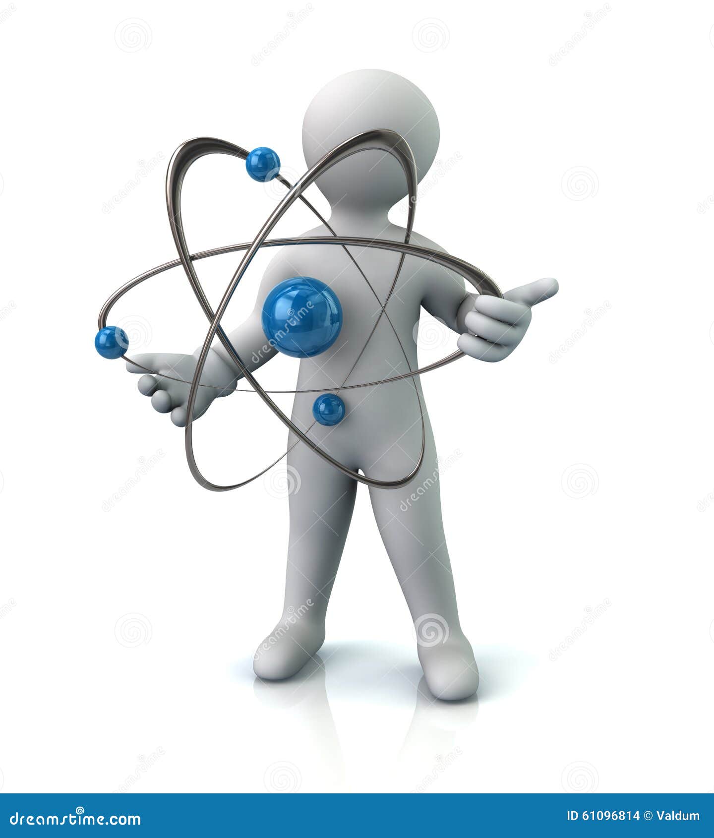 Man with atom molecules stock illustration. Illustration of cartoon ...