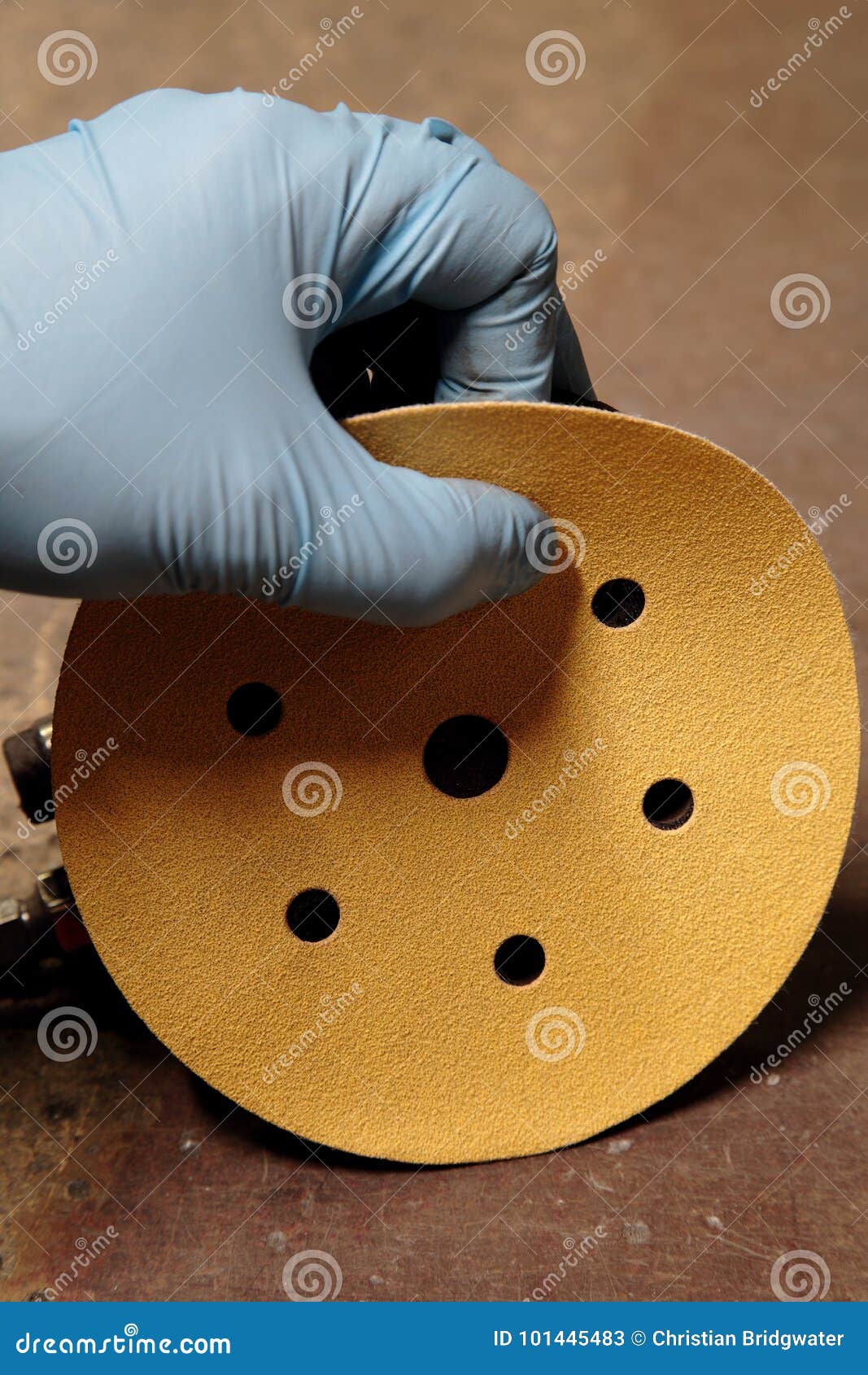 Man Attaching A Sanding Disc To An Orbital Sander Royalty-Free Stock ...