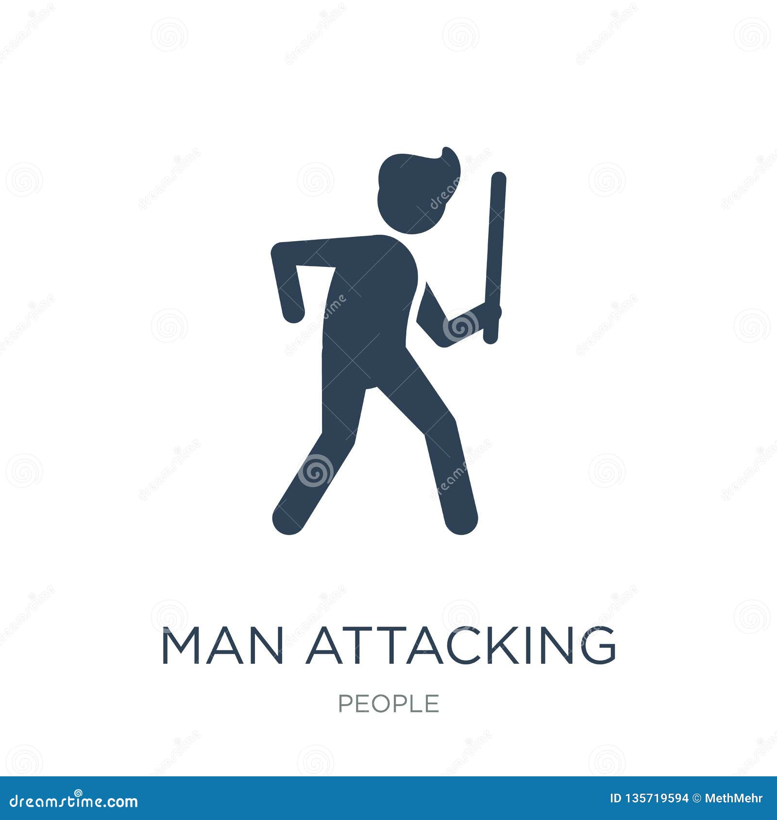 Man Attacking Icon in Trendy Design Style. Man Attacking Icon Isolated ...