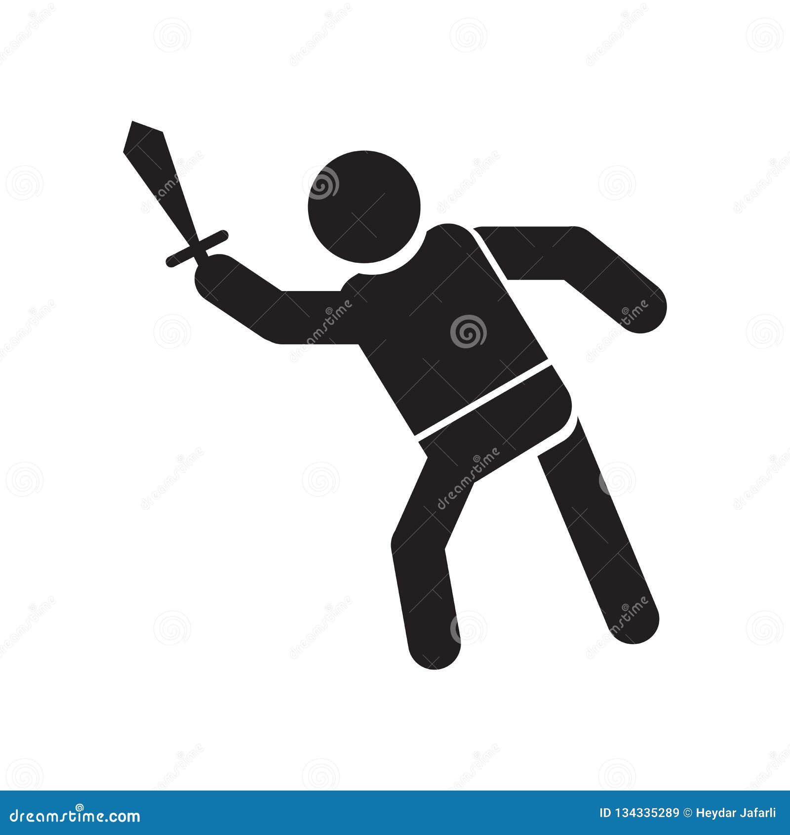 Man Attacking Icon Vector Sign and Symbol Isolated on White Background ...