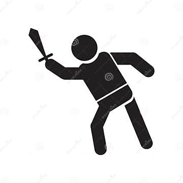 Man Attacking Icon Vector Sign and Symbol Isolated on White Background ...