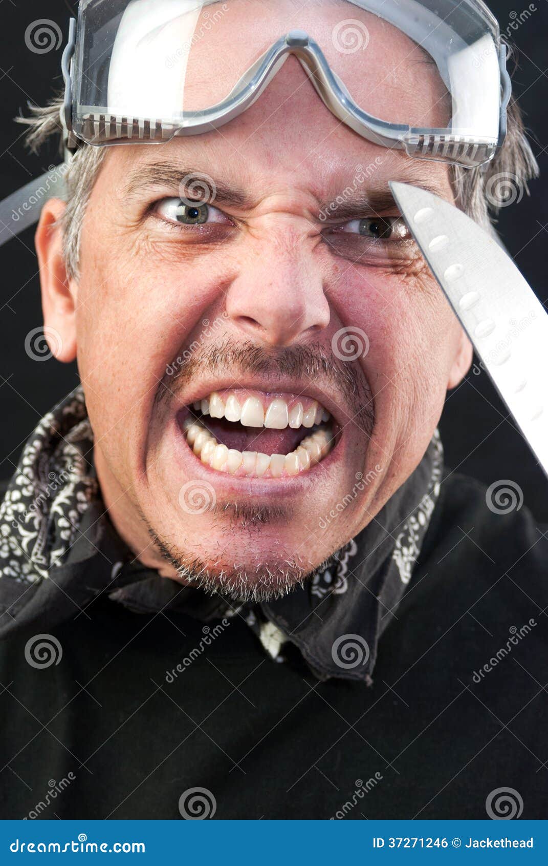 Man Attacks with Knife stock photo. Image of attack, dangerous - 37271246