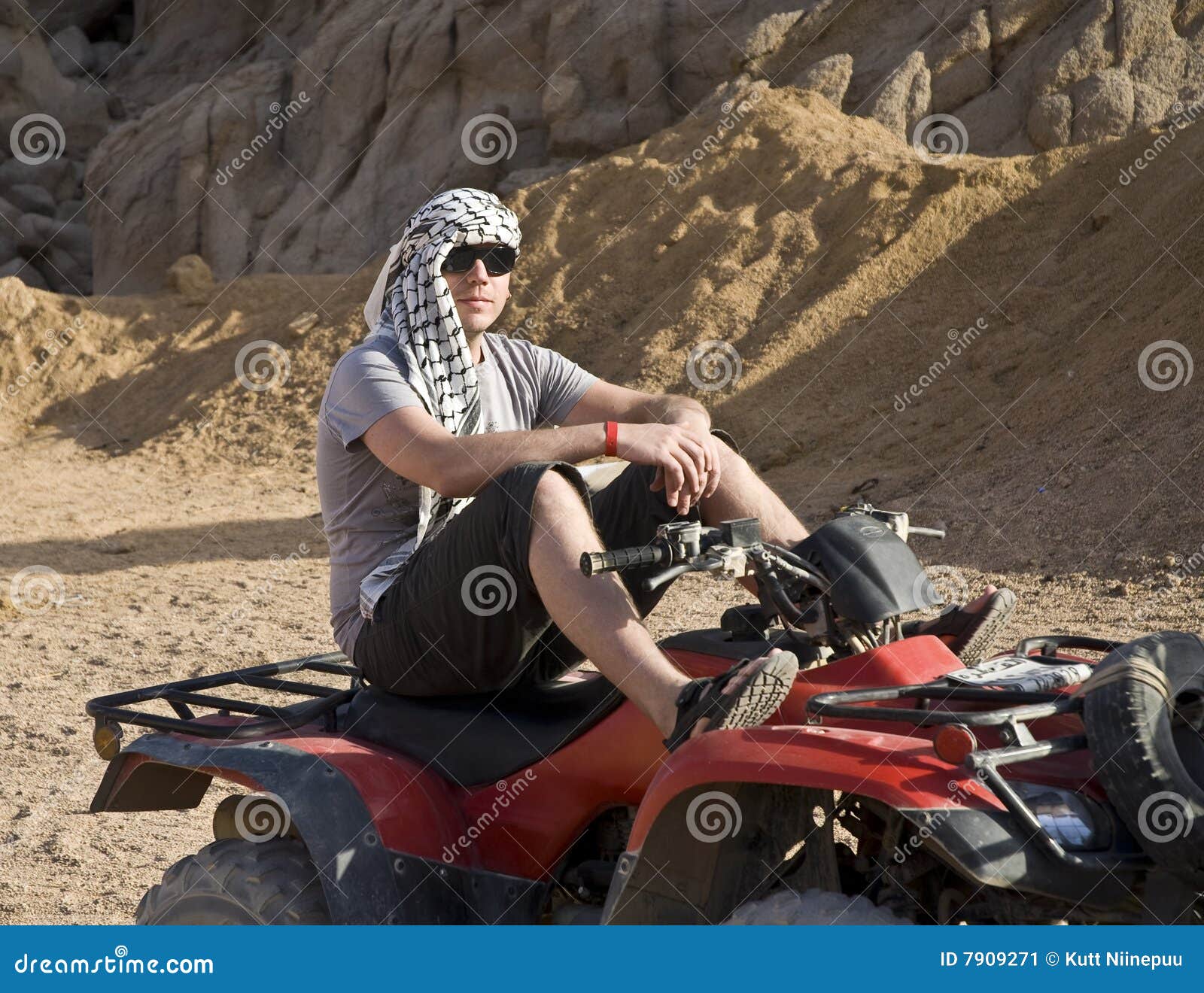Man on ATV in desert stock image. Image of active, wilderness - 7909271