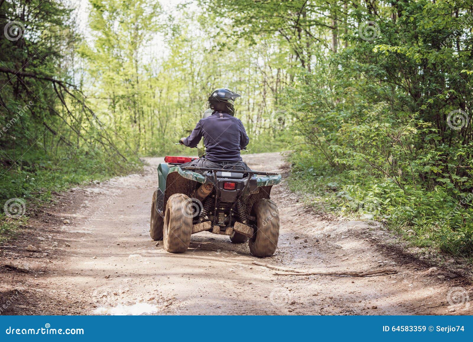 Man on the ATV Quad Bike. stock image. Image of extreme - 64583359