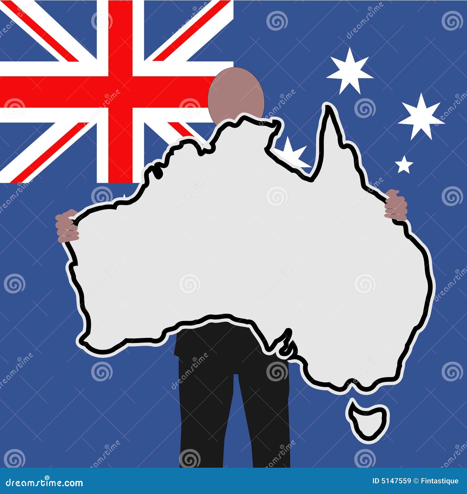 Man with Australia sign stock vector. Illustration of entrepreneur ...