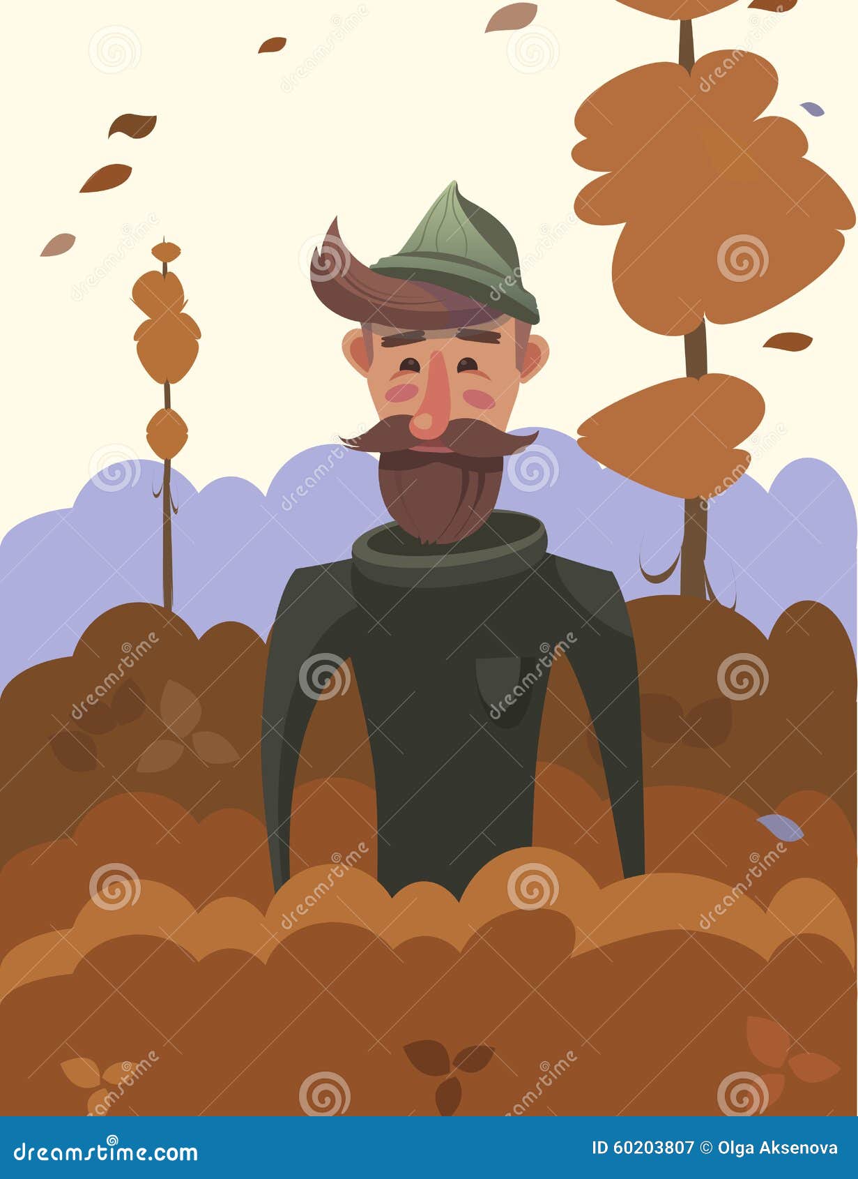 Man in the autumn stock vector. Illustration of lifestyle - 60203807