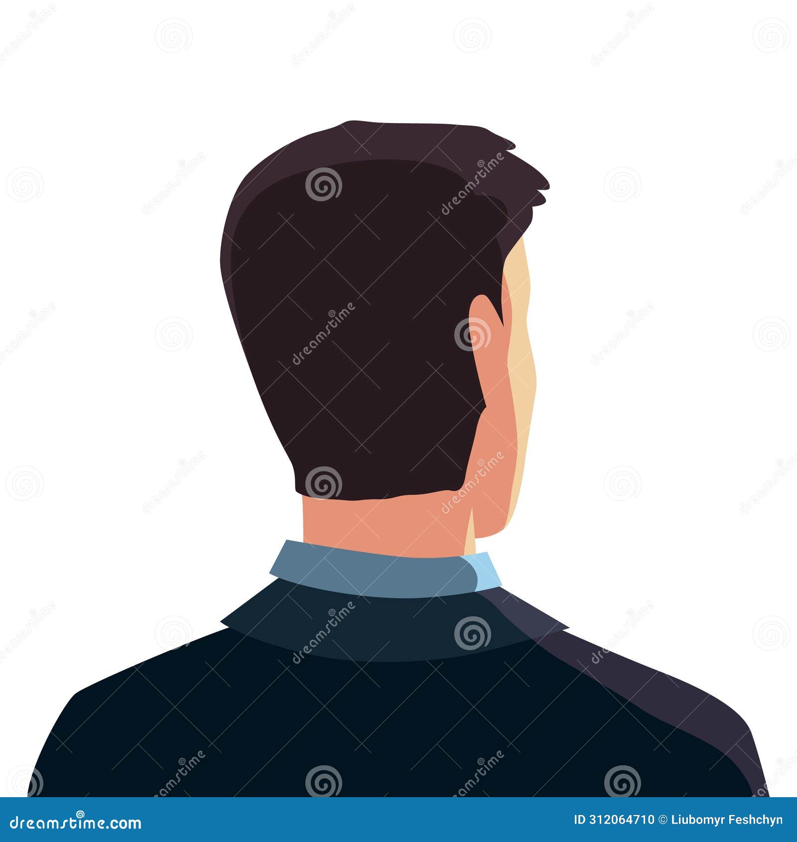 Man Avatar Back View. Press Conference, Reporter is Interviewing Stock ...