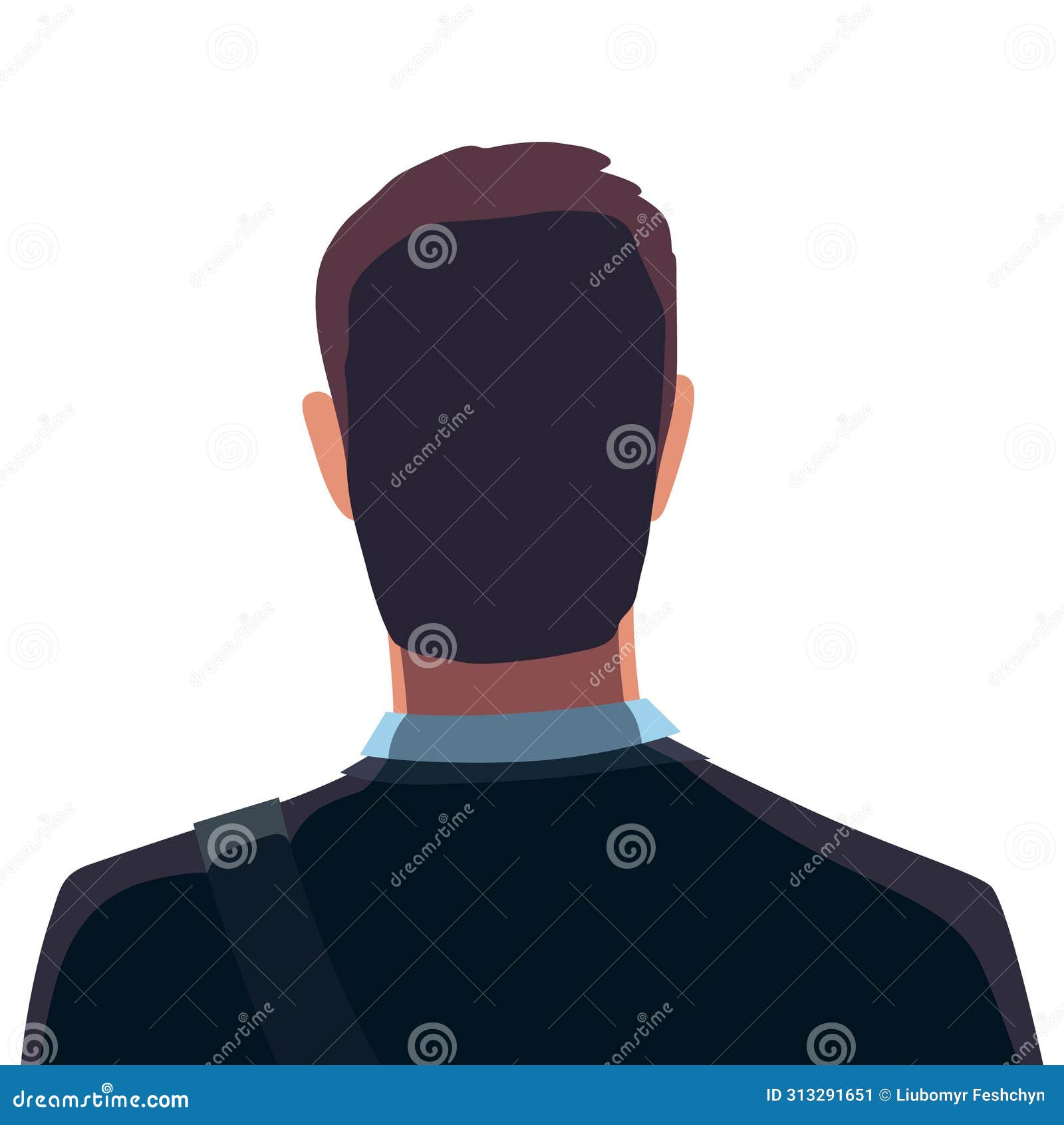 Man Avatar Back View. Press Conference, Reporter is Interviewing Stock ...