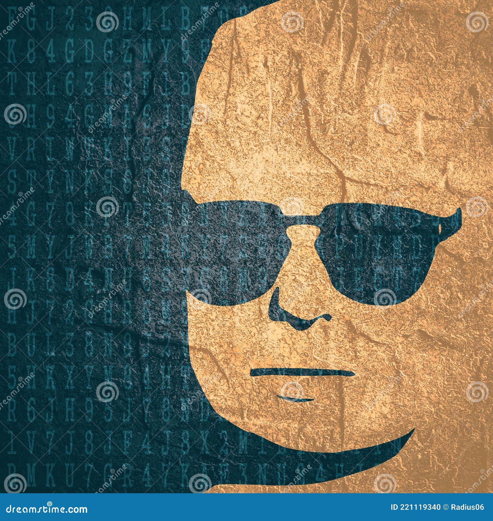 Man Avatar Front View. Cyber Security Concept Stock Illustration ...