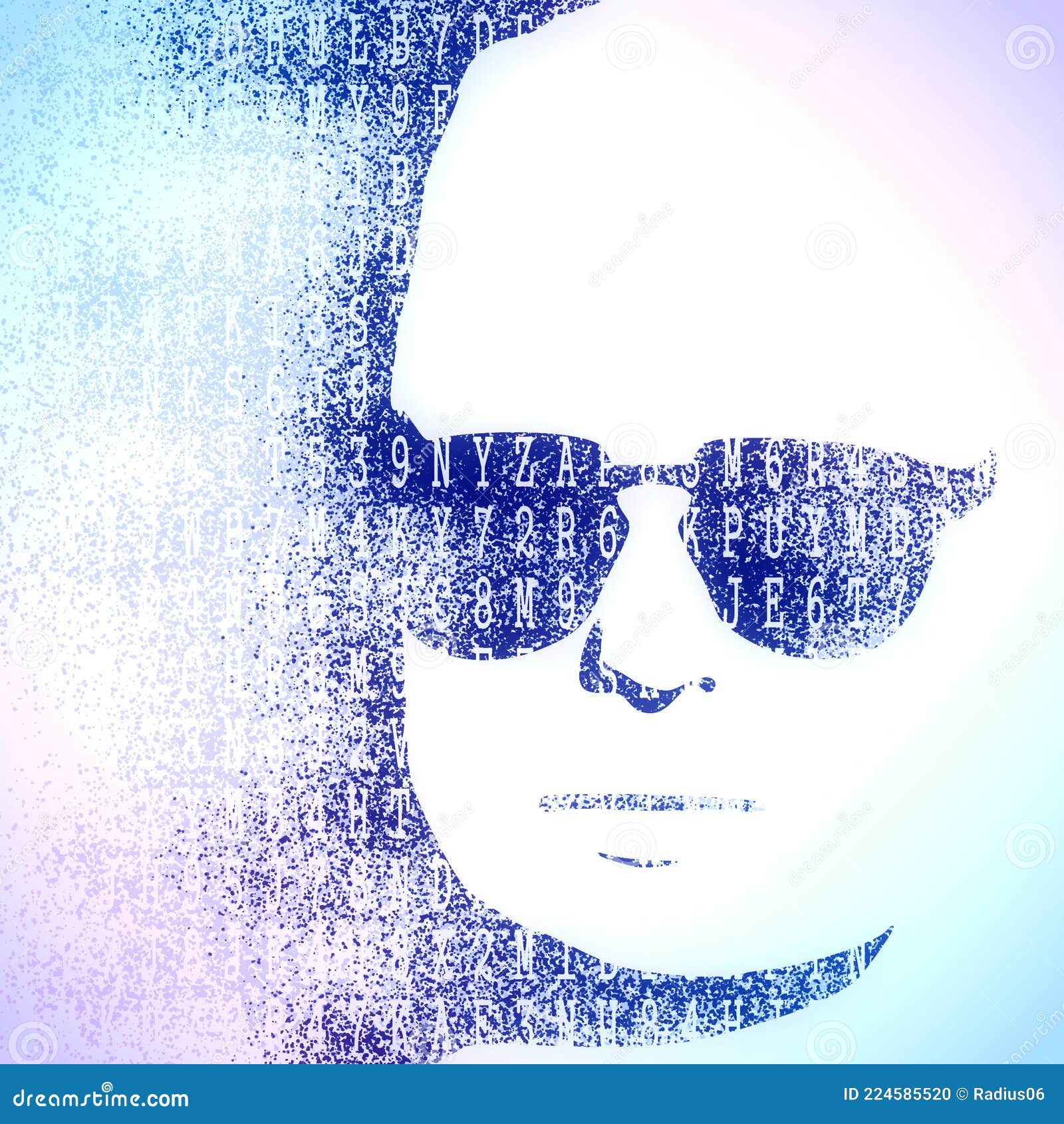 Man Avatar Front View. Cyber Security Concept Stock Illustration ...
