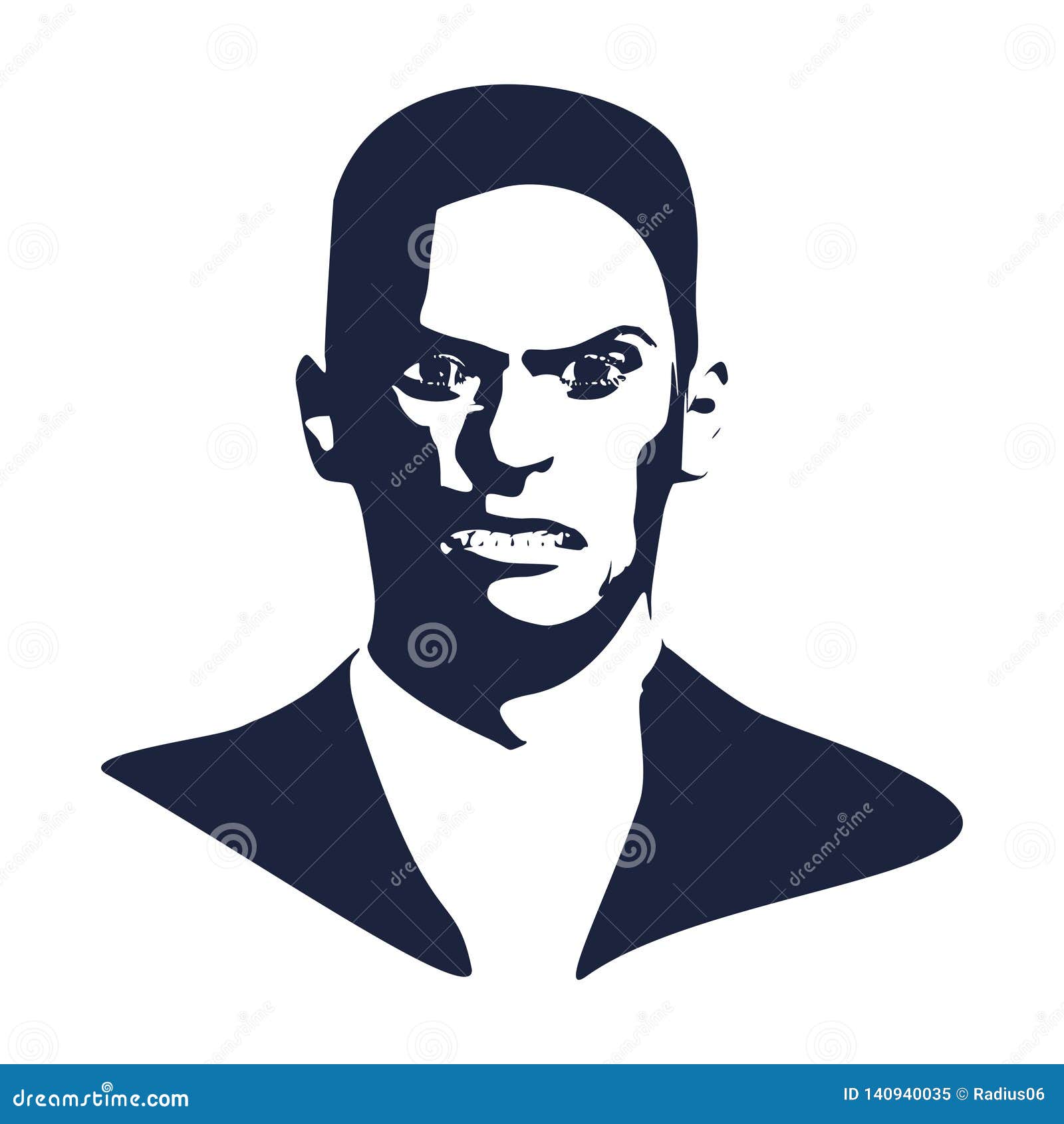 Man avatar front view. stock vector. Illustration of head - 140940035