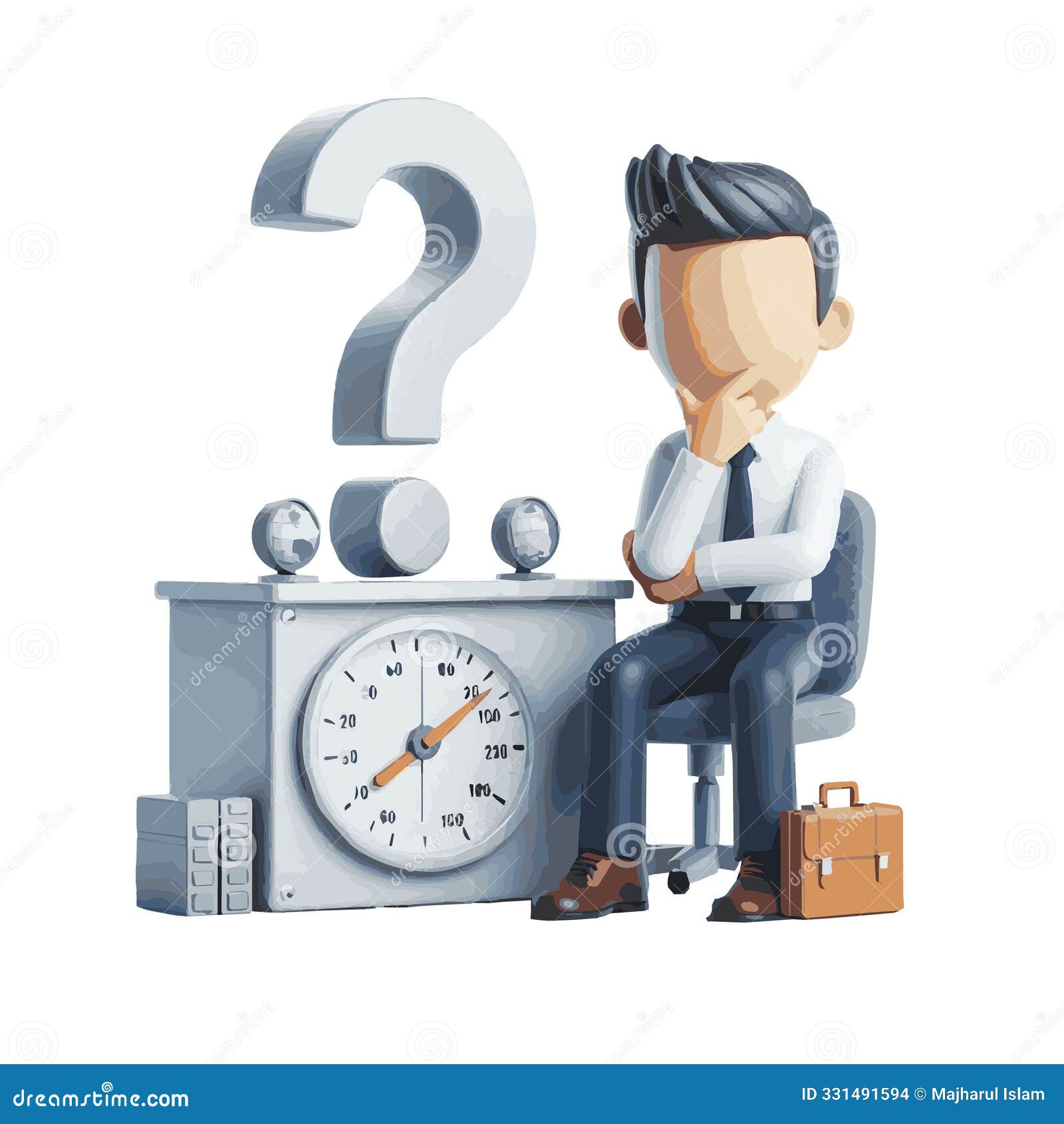 Man Avatar Thinking with Question Marks Isolated Stock Vector ...