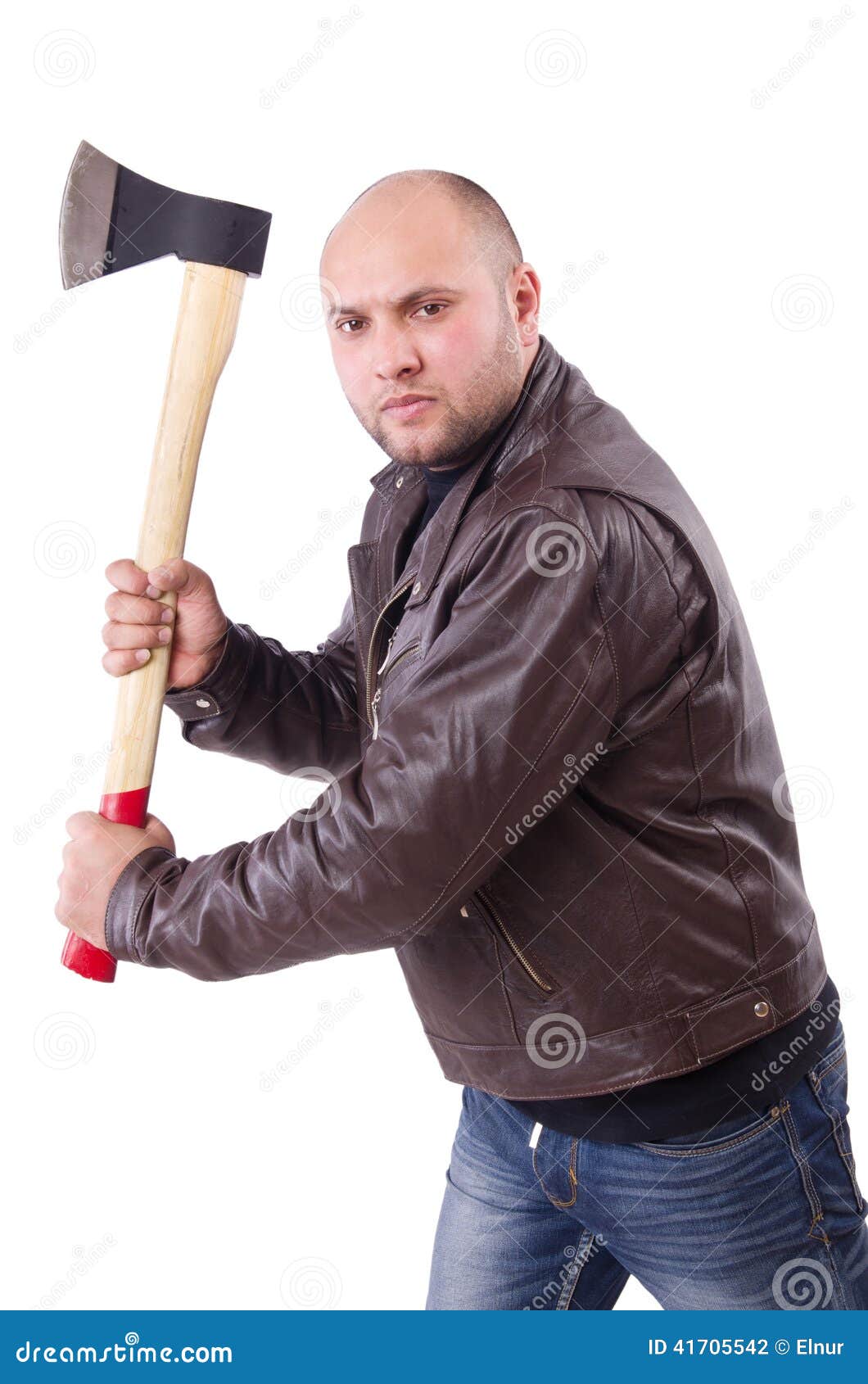 Man with axe isolated stock photo. Image of male, cruel - 41705542