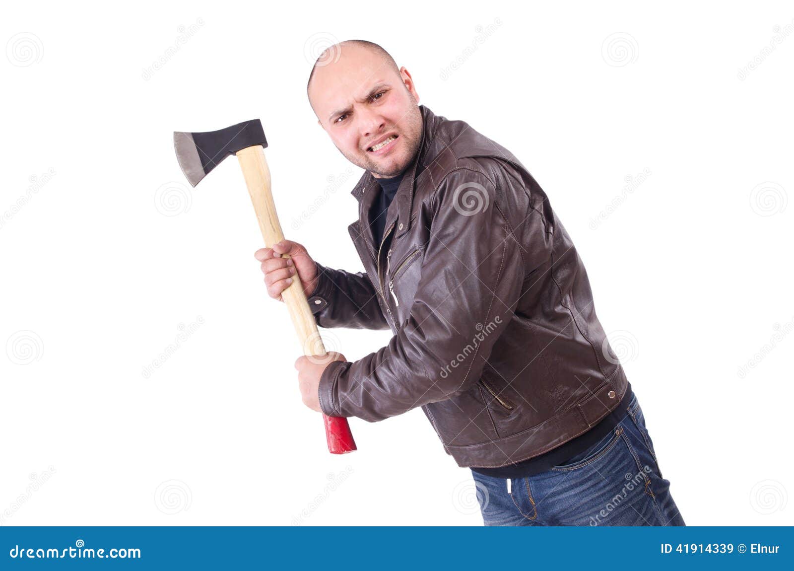 Man with axe isolated stock image. Image of criminal - 41914339